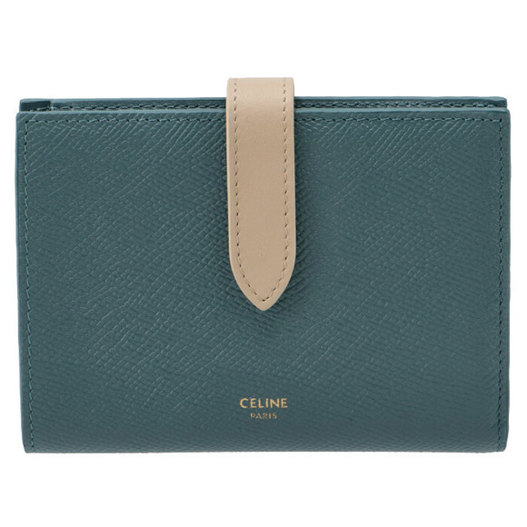 Celine | Bags | Celine Prussian Wallet Blue Bifold Bicolor Medium ...